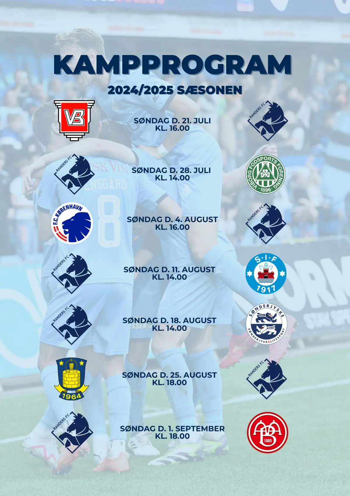 Kampprogram for sæsonen 2024/2025 offentliggjort!